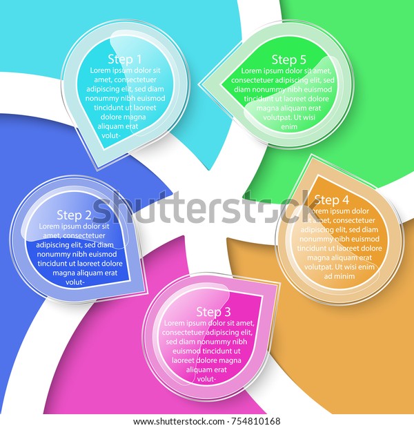 Colorful Five Labels Transparency Infographic Stock Vector (Royalty ...