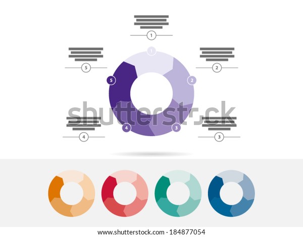 Colorful Five Sided Puzzle Presentation Infographic Stock Vector ...