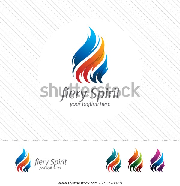 Colorful Flame Fire Logo Design Vector Stock Vector (Royalty Free ...