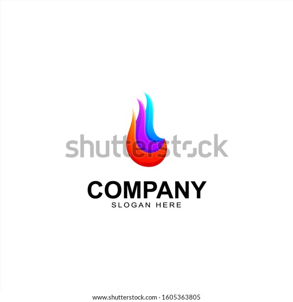 Colorful Flame Logo Design Template Stock Vector (Royalty Free ...