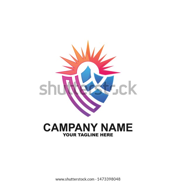 Colorful Flame Shield Designs Illustration Vector Stock Vector (Royalty ...