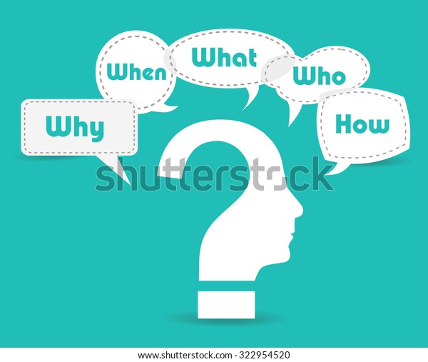 Colorful Flat Design Speech Paper Question Stock Vector (Royalty Free ...