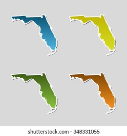 Colorful Florida Maps Stock Vector (Royalty Free) 348331055 | Shutterstock