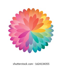 Colorful Flower Wheel Rainbow Flower Vector Stock Vector (Royalty Free ...