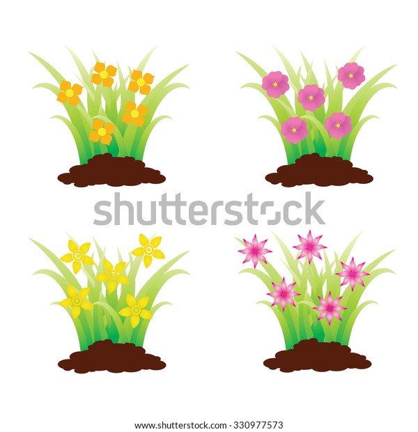 Colorful Flowerbeds Stock Vector (Royalty Free) 330977573
