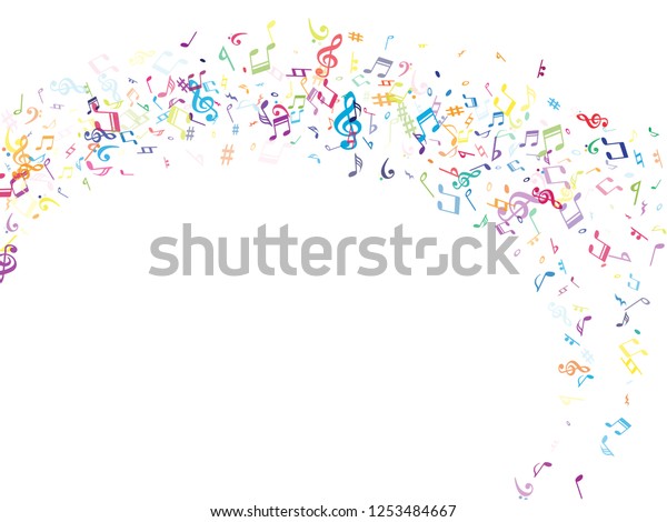 Colorful Flying Musical Notes Isolated On Stock Vector (Royalty Free ...