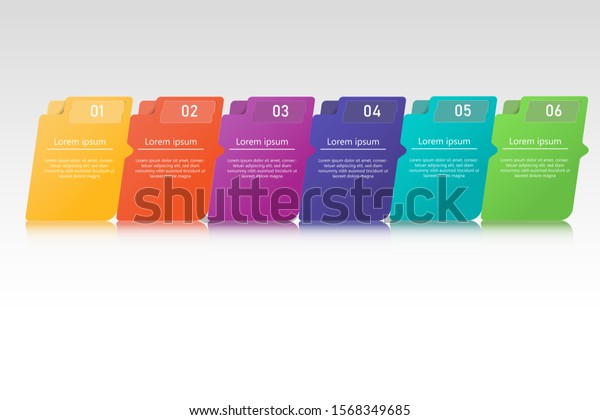 Colorful Folder Infographic Reflection Template Data Stock Vector ...
