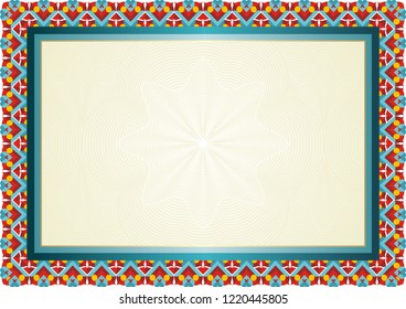 Certificate Frame Border Blank Template Design Stock Illustration ...