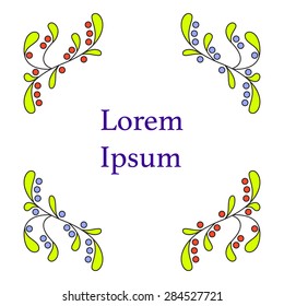 Colorful Frame Corner Decorations Your Text Stock Vector (Royalty Free ...