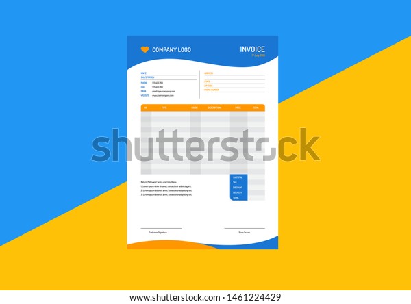 Colorful Fun Liquid Invoice Template Stock Vector (Royalty Free ...