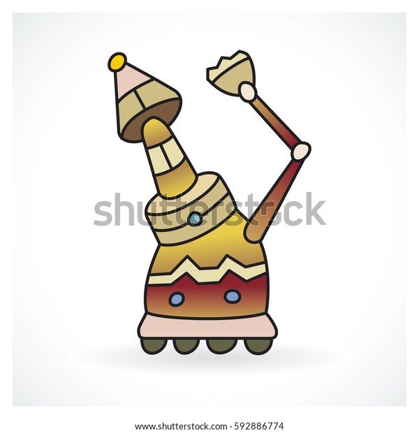 Colorful Funny Robot Design On Gradient Stock Vector (Royalty Free ...