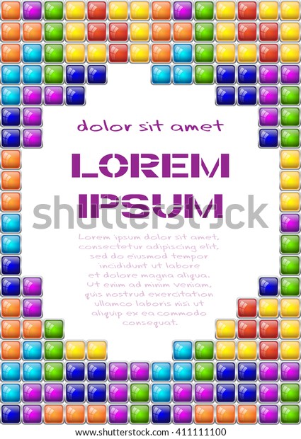 Colorful Game Background Tile Pieces Glass Stock Vector (Royalty Free ...