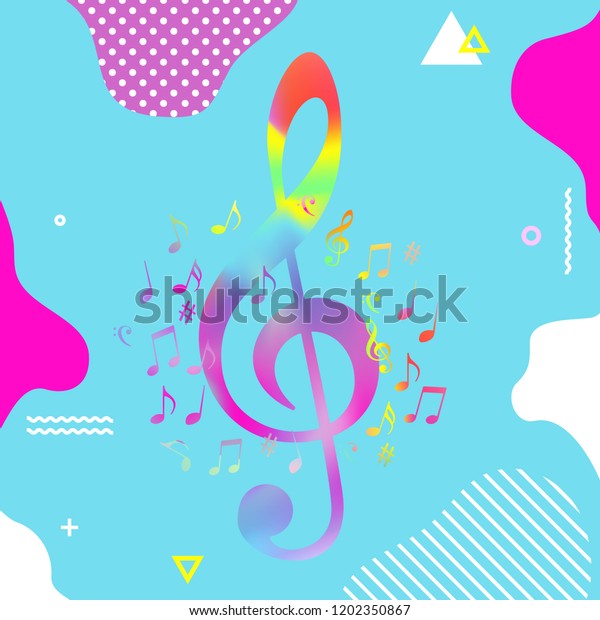 Colorful Gclef Music Notes Vector Illustration Stock Vector (Royalty ...
