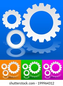 Colorful Gear Background Set Stock Vector (Royalty Free) 199964312 ...