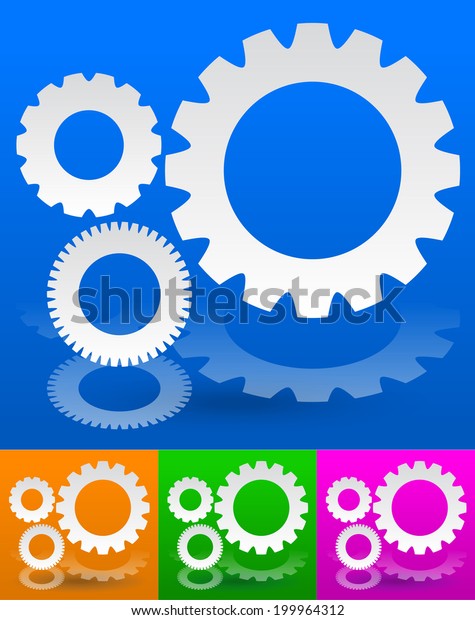 Colorful Gear Background Set Stock Vector (Royalty Free) 199964312 ...