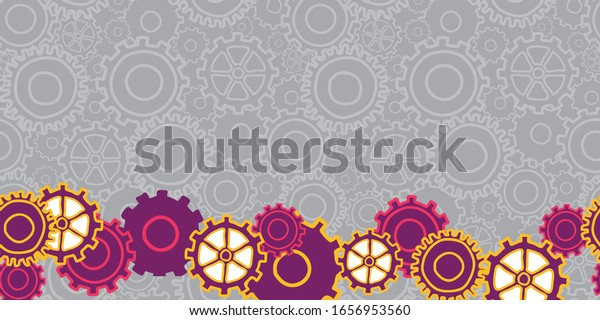 Colorful Gear Border Cogs On Repeat Stock Vector (Royalty Free ...