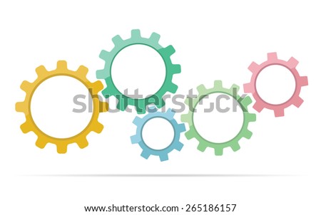 Colorful Gear Diagram Process Vector Stock Vector (Royalty Free ...