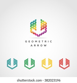 Colorful Geometric Arrow Stock Vector (Royalty Free) 382023196 ...