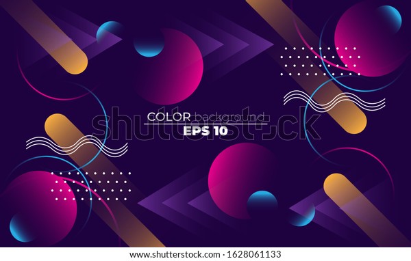 Colorful Geometric Background Gradient Motion Shapes Stock Vector ...