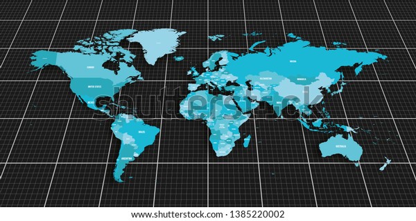 Colorful Geopolitical Map World Bottom Perspective Stock Vector ...