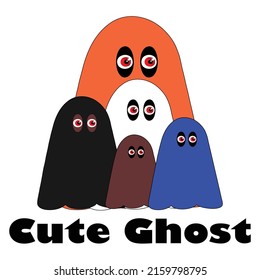 Colorful Ghosts Not Scary Stock Vector (Royalty Free) 2159798795 | Shutterstock