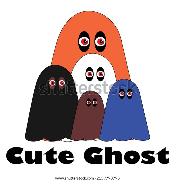 Colorful Ghosts Not Scary Stock Vector (Royalty Free) 2159798795 ...
