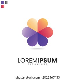Colorful Gradient Flower Vector Logo Ready Stock Vector (Royalty Free ...