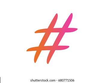 226 Hashtag On Gradient Color Background Icon Images, Stock Photos ...