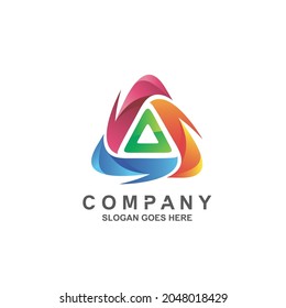 Colorful Gradient Triangle Logo Design Stock Vector (Royalty Free ...