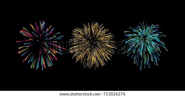 Colorful Graphic Firework Bursts Shapes Isolated Stock Vector (Royalty ...