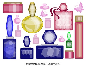 Colorful Graphic Set Perfume Vials On Stock Vector (Royalty Free ...