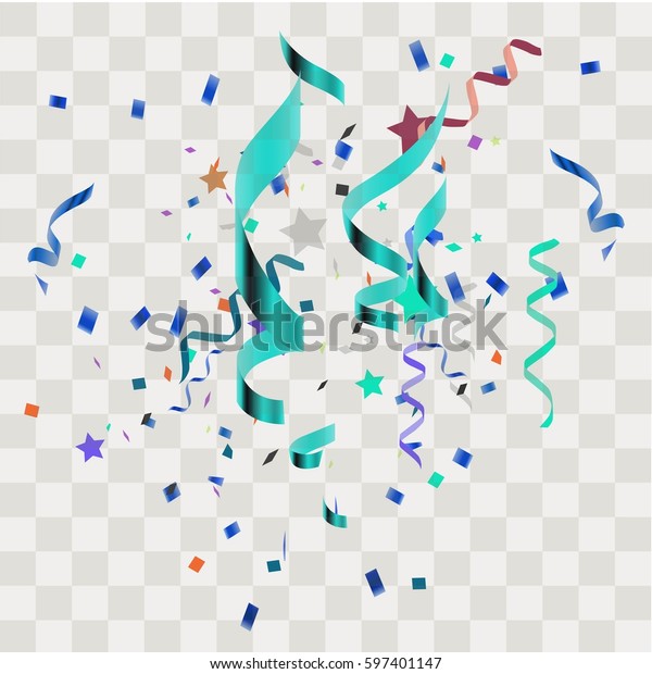 Colorful Green Confetti Vector Festive Illustration Stock Vector ...