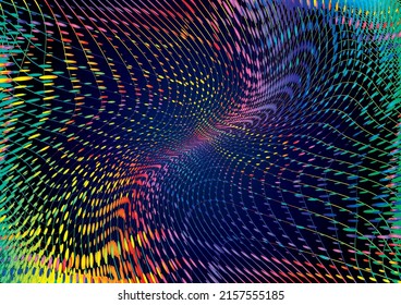 Colorful Grids Dots Distorted Dark Space Stock Vector (Royalty Free ...