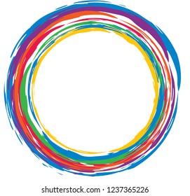 Colorful Grunge Round Frame Stock Vector (Royalty Free) 1237365226 ...