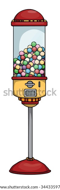 Colorful Gum Ball Machine Vector Illustration Stock Vector (Royalty ...