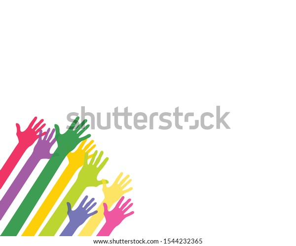 Colorful Hand Background Illustration Vector Template Stock Vector ...