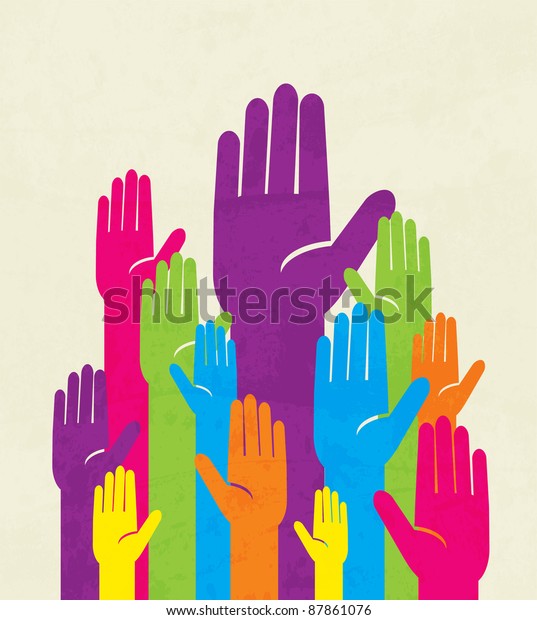 Colorful Hand Concept Democracy Stock Vector (Royalty Free) 87861076