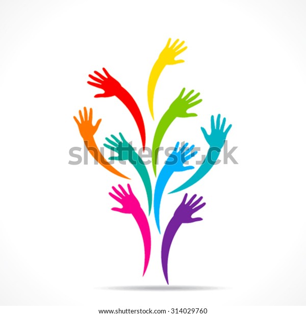 Colorful Hand Design Concept Vector Stock Vector (Royalty Free ...