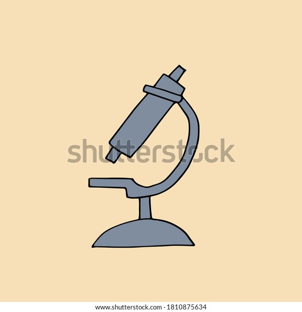 Colorful Handdrawn Microscope Doodle Vector Illustration Stock Vector ...