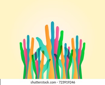 Colorful Hands Background Vector Illustration Stock Vector (Royalty ...