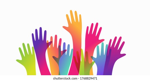 Colorful Hands Charity Teamwork Vector Concept Stock Vector (Royalty ...