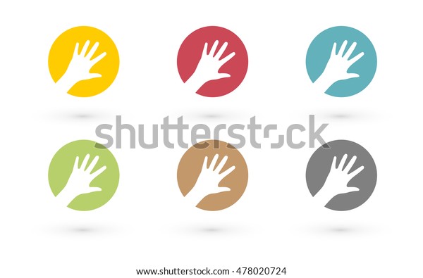 Colorful Hands Circle Icon Stock Vector (Royalty Free) 478020724