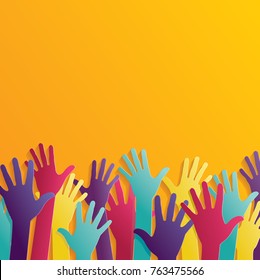 Colorful Hands Vector Illustration Stock Vector (Royalty Free) 1159909825
