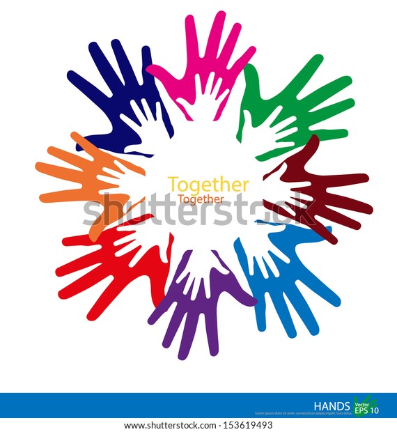 Colorful Hands Vector Illustration Stock Vector (Royalty Free ...