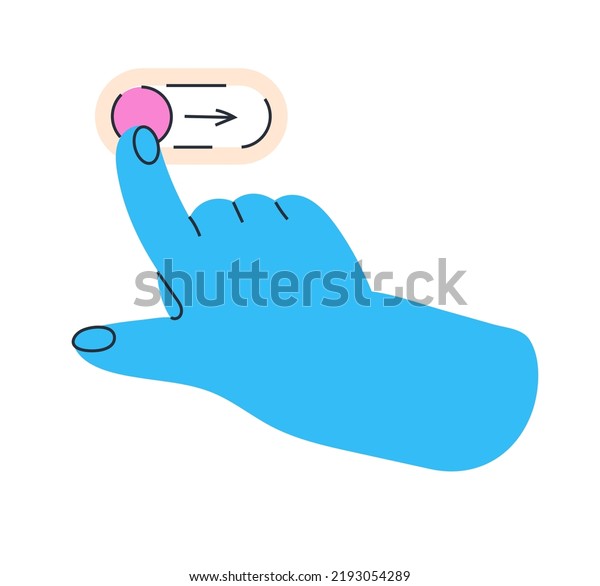 Colorful Handspress On Button Different Gestures Stock Vector (Royalty ...