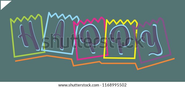 Colorful Happy Word Stock Vector (Royalty Free) 1168995502 | Shutterstock