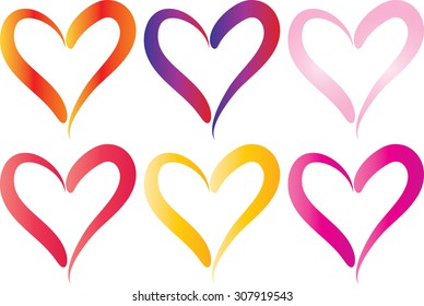 Colorful Heart Shape Design Stock Vector (Royalty Free) 307919555 ...