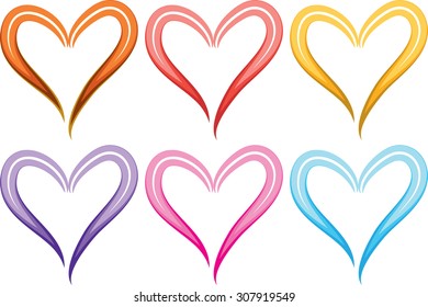 Colorful Heart Shape Design Stock Vector (Royalty Free) 307919549 ...