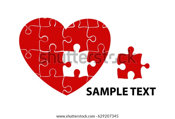 Colorful Heart Shaped Puzzle Vector Graphic Stock Vector (Royalty Free ...