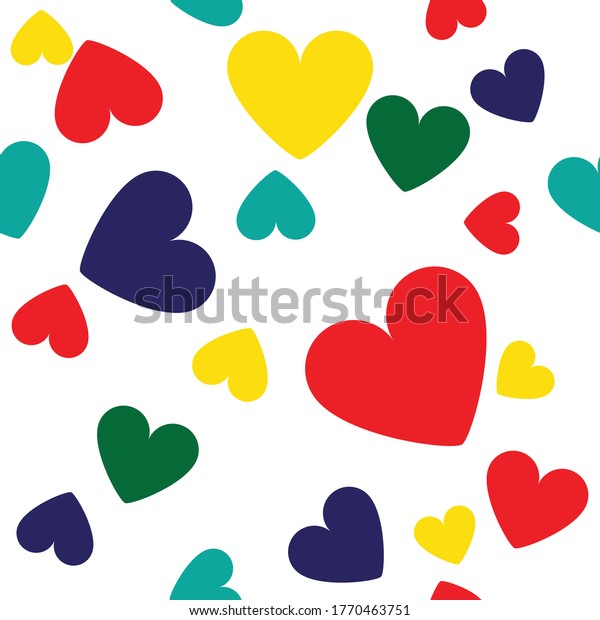 Colorful Hearts Seamless Repeating Pattern Stock Vector (Royalty Free ...